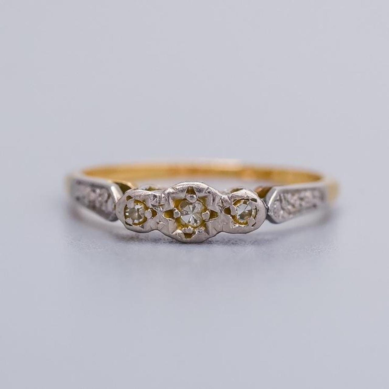 18K Gold Art Deco Trilogy Ring – Don Laurence Jewellery