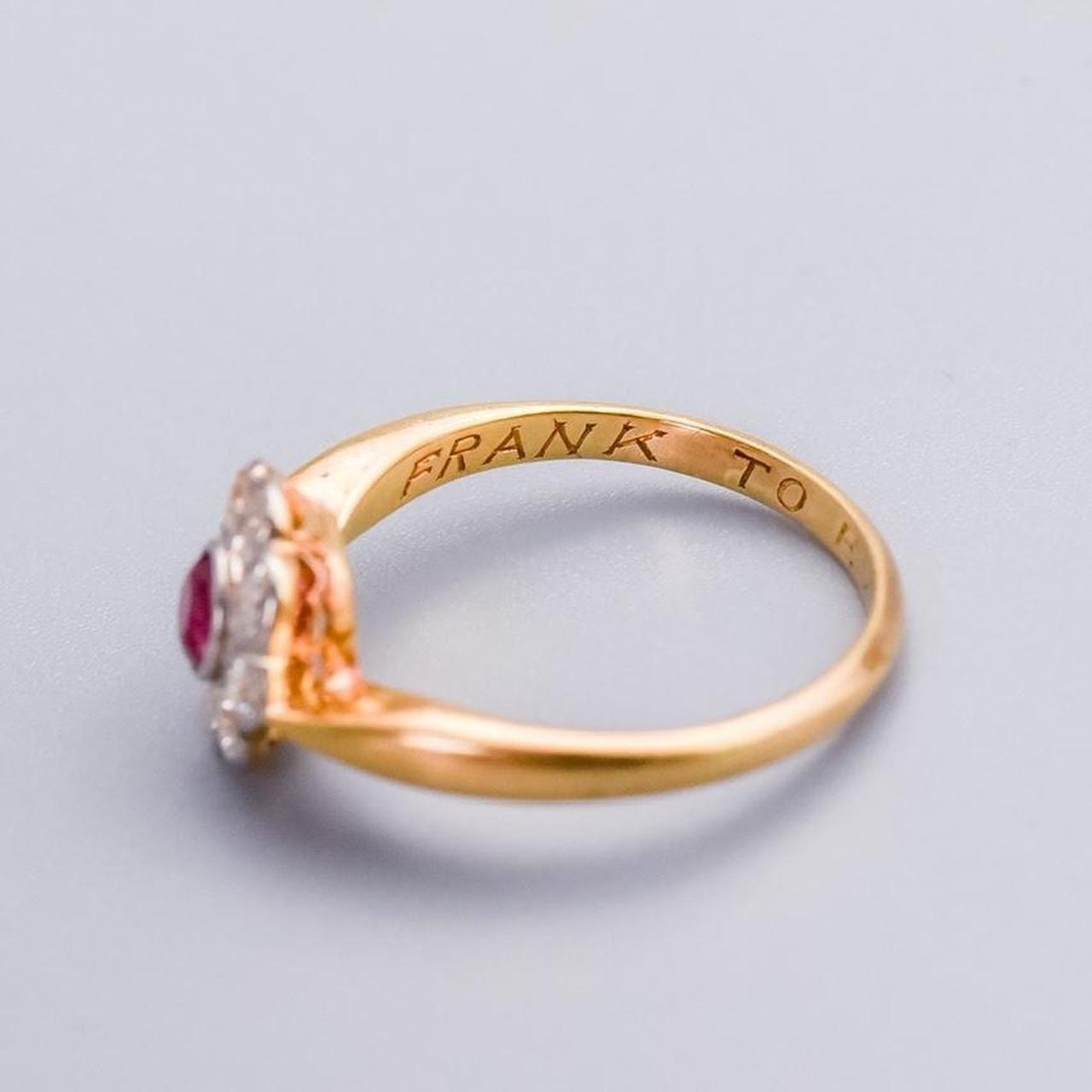 18K Gold Art Deco Ruby & Diamond Daisy Cluster Ring – Don Laurence ...